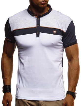 LEIF NELSON Sommer Poloshirt Kurzarm Herren T-Shirt Kragen (Blau, Größe XXL) - Coole Männer Poloshirts lang Baumwolle - Polo Shirt for Men Tshirt