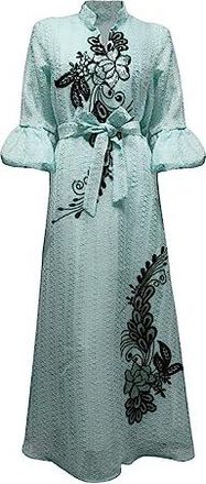 Generic Middle New Sequin Brod&eacute; Longue Robe avec Broderie Arabe Caftan &Eacute;l&eacute;gant Musulman Ethnique Femmes V&ecirc;tements Fente Lat&eacute;rale Robe pour Femme, Vert, XXL