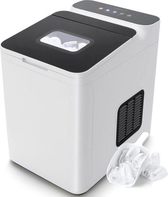 Costway Costway - Machine &agrave; Gla&ccedil;ons 15 kg en 24h, Gla&ccedil;ons Automatiques Rapide Pr&ecirc;t en 6 Min blanc