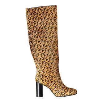Tommy Hilfiger Beige Lederstiefel - - Shoes - Damen - Beige - 37 EU