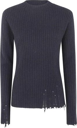 Uma Wang UMA Wang, Femme, Pulls, Noir, Taille: 42 FR Pull Effil&eacute; &agrave; C&ocirc;tes