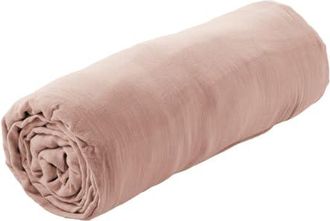 Altobuy OUREA - Drap Housse 90x190cm Gaze de Coton Guimauve