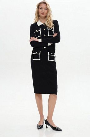 Passioni Cardigan mit Polokragen und Taschen (1-tlg)