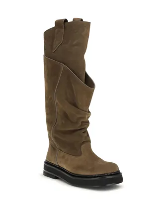 The Attico Womens La Passeggiata Suede Boots 064 Calf Leather Bos Taurus