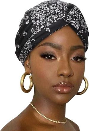 Dreshow Turban pour Femmes en Douceur Doublé Turban en Jersey Extensible Headwrap Léger Respirant