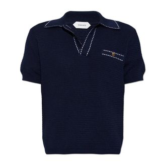 Versace Polo Shirt mit Tasche - - Knitwear - Herren - Blau - 2XL