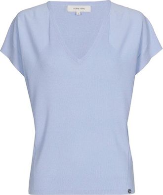 Marie M&eacute;ro Femme, Tops, Bleu, Taille: 40 FR Haut large &agrave; col en V
