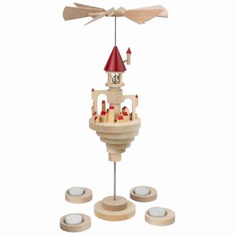 Seiffener Volkskunst Pyramide Luftschloss Luna rote D&auml;cher von Schalling