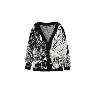 Desigual Veste &eacute;paisse en Tricot Plat pour Femme Sweat-Shirt, Noir, Taille