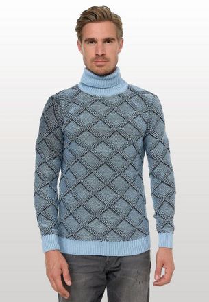 Rusty Neal Rollkragenpullover mit stylischem Karo-Muster