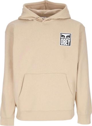 Obey Homme, Sweatshirts et sweats &agrave; capuche, Beige, Taille: XL Eyes Icon Hood Premium Fleece