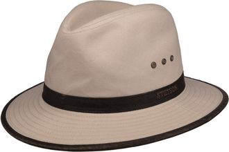 Stetson AVA Cotton Outdoorhut Traveller-Hut Herren Australienhut mit UV-Schutz 40+ Baumwollhut Herrenhut Fr&uuml;hjahr Sommer Hellbeige XXL (62-63 cm)