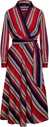 Ralph Lauren Striped Charmeuse Midi Dress