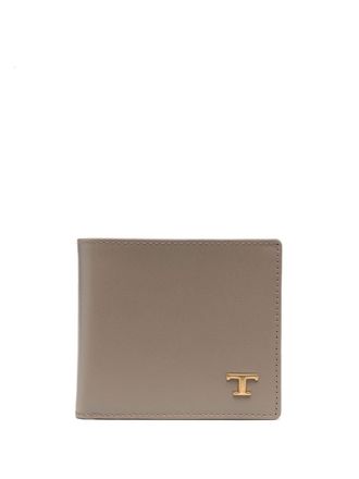 Tod's portefeuille pliant en cuir - Gris