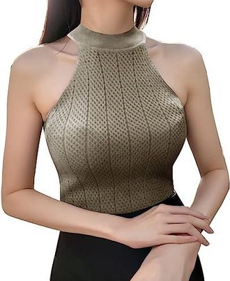 Generic D&eacute;bardeurs habill&eacute;s tendance pour femme - Col haut - Ample - Basique - Sans manches - Coupe ample - Pour l&eacute;t&eacute; 2025 - D&eacute;contract&eacute; - Coupe ajust&eacute;e - Cou