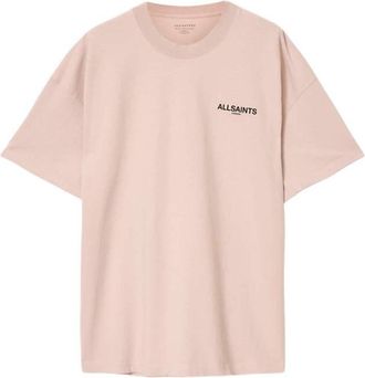AllSaints Hallis - T-Shirt in Sunbaked Pink mit Rundhalsausschnitt-Rosa