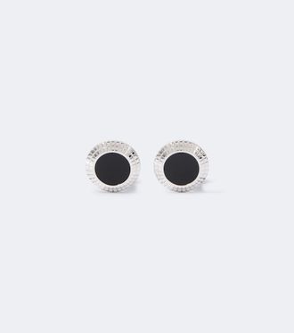 Dunhill Manschettenkn&ouml;pfe aus Sterlingsilber mit Onyx