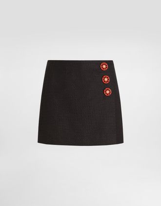 Dolce & Gabbana Minirock Aus Strohgeflecht - Frau R&ouml;cke Schwarz 36