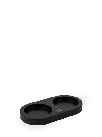 Peugeot Peugeot - Tablett Lin&eacute;a aus Bambus f&uuml;r zwei M&uuml;hlen - Ma&szlig;e: 18,7 cm x 16 cm - Franz&ouml;sisches Produkt - Farbe: Mattschwarz