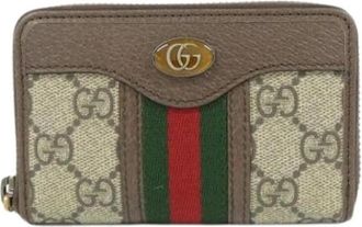 Gucci unisex, Pre-owned, Beige, Taille: ONE Size Portefeuille en toile Pre-owned