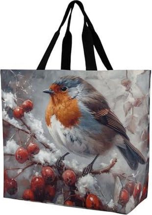Generic Oiseau Sur Une Branche Sac Fourre Tout Grand Sacs De Courses Pliable Sac A Main Femme Pour Gym Quotidienne Shopping