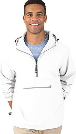 Charles River Apparel Pack-n-go Wind & Water-Resistant Pullover (Reg/Ext Sizes) Veste de Pluie, Blanc, M Mixte