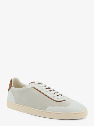 Brunello Cucinelli Mens Sneakers Low-Top Suede And Leather White Suede-Leather Trainers Suede/leather