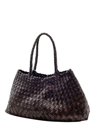 Dragon Diffusion Womens Shoulder Bag Santa Croce Brown Leather