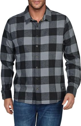 Riverso Flanellhemd Herren Langarm Kariert Regular Fit RIVArne Hemd Holzf&auml;llerhemd Karohemd 100% Baumwolle Grau, 5XL, 100% Baumwolle, Gr&ouml;&szlig;e:5XL, Farbe:Ash Gre