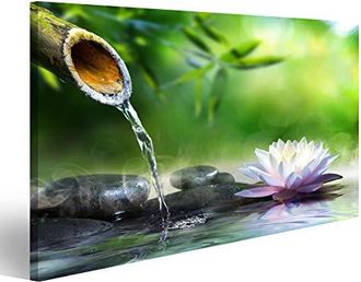 Islandburner Tableau, Tableaux sur toile Jardin zen avec pierres de massage et n&eacute;nuphar Poster, Impression, Cadeau MZR