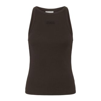 Gestuz Rhinestone Logo Tank Top Mol&eacute; - - Tops - Damen - Braun - XL