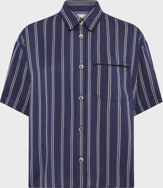 Gerard Darel Chemise ray&eacute;e &agrave; manches courtes - CALLYA - Marine