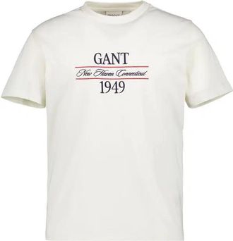 GANT Herren T-Shirts wei&szlig; Baumwolle
