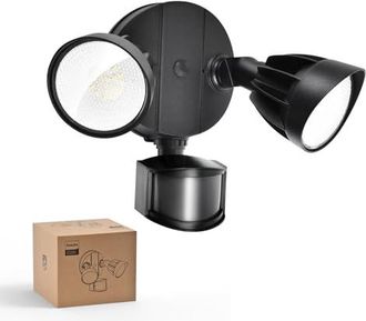 Philips 21W 3000LM Outdoor LED Security Light with PIR Motion Sensor 5000K Daylight Floodlight, Waterproof, Dusk to Dawn Function, 2 Adjustable Heads, 4 Modes