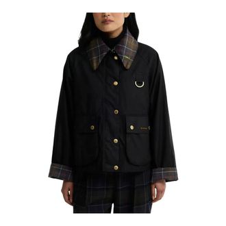 Barbour Icons Tartan Collar Spey Wachsjacke - - Jackets - Damen - Schwarzk - XS