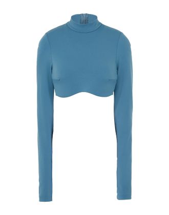 8 by YOOX RECYCLED POLY MOCK-NECK CROP TOP