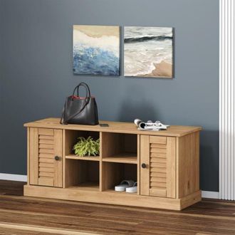 vidaXL Vidaxl - Banc &agrave; chaussures vigo 106x35x45 cm bois massif de pin