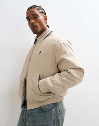 Polo Ralph Lauren veste coupe-vent tiss&eacute;e kaki-Vert