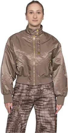 Elisabetta Franchi Femme, Vestes, Brun, Taille: 42 FR Bomber Jacket
