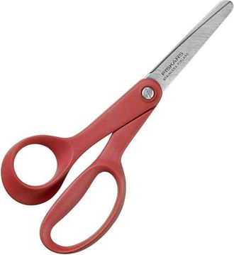 Fiskars Ciseaux enfant pour gauchers, + 8 ans, Longueur totale: 13 cm, Lames en acier inoxydable/Poign&eacute;es en plastique, Rouge, Classic, 1005169