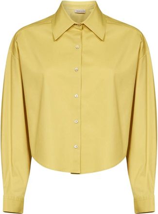 Blanca Vita Femme, Blouses et Chemises, Jaune, Taille: 40 FR Chemise Courte Boutonn&eacute;e