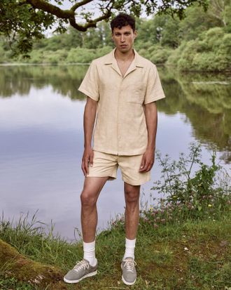 Faguo Chemise manches courtes &eacute;cru viscose