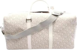 Dior unisex, Pre-owned, Blanc, Taille: ONE Size Sac Boston en cuir et toile Pre-owned