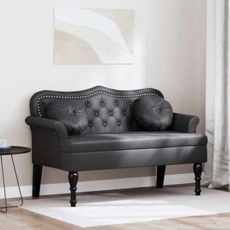 vidaXL vidaXL Banc Chesterfield Noir 120,5 x 65 x 75 cm Simili cuir