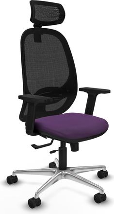 Piqueras y Crespo B&uuml;rodrehstuhl mit 2D-Armlehnen, h&ouml;henverstellbarer Lendenwirbelst&uuml;tze und h&ouml;henverstellbarem Kopfteil, Neigung und Neigung, ausgestattet mit Syncro/Tr