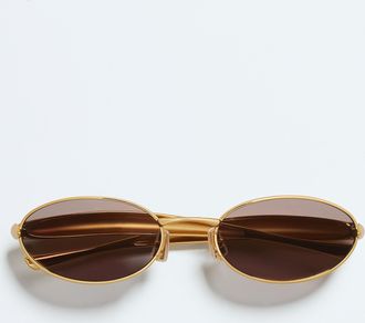 Bottega Veneta Lunettes De Soleil Ovales Sardine - Bottega Veneta