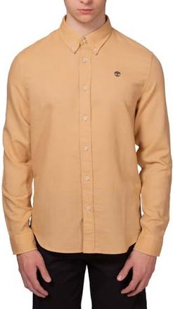 Timberland Chemise Homme Slim en lin m&eacute;lang&eacute; et coton, beige, Large