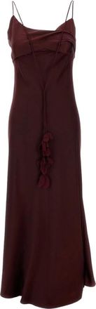 Self Portrait Femme, Robes, Rouge, Taille: 40 FR Satin Flower Midi Dress