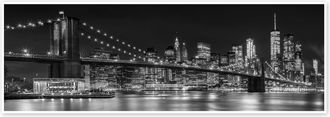 Posterlounge New York City Night Skyline Poster von Melanie Viola 180 x 60 cm Schwarz-Weiß Wandbilder Wanddeko