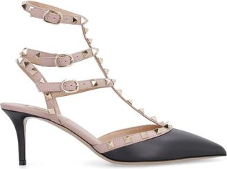 Valentino Garavani Escarpins Rockstud &agrave; bride cheville - Femme - Chaussures - Noir - Taille: 35 1/2 EU